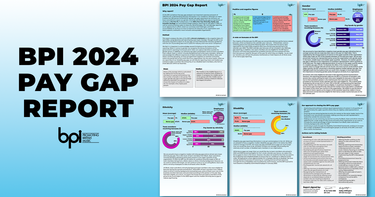 BPI announces 2024 Pay Gap Report analysing Gender, Ethnicity & Disability - The BPI